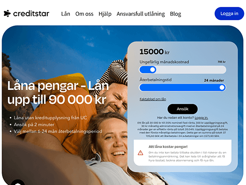 Creditstar omdöme, recension & lånevillkor 2026 | Mystep.se